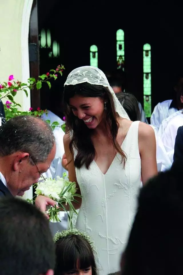 Cynthia Vilchez Castiglioni al suo matrimonio.