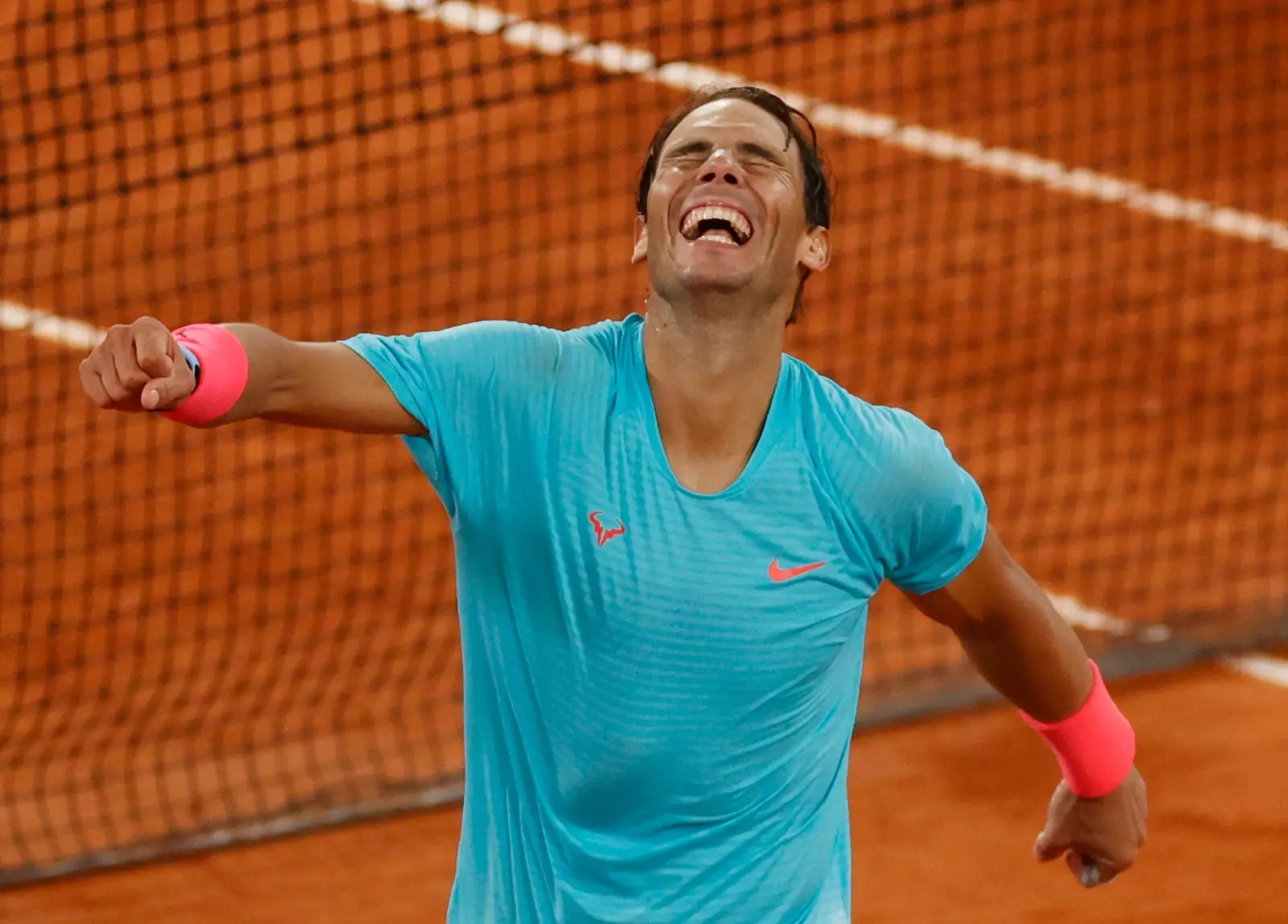 Rafa Nadal nadat hy sy Roland Garros nommer 13 gewen het.