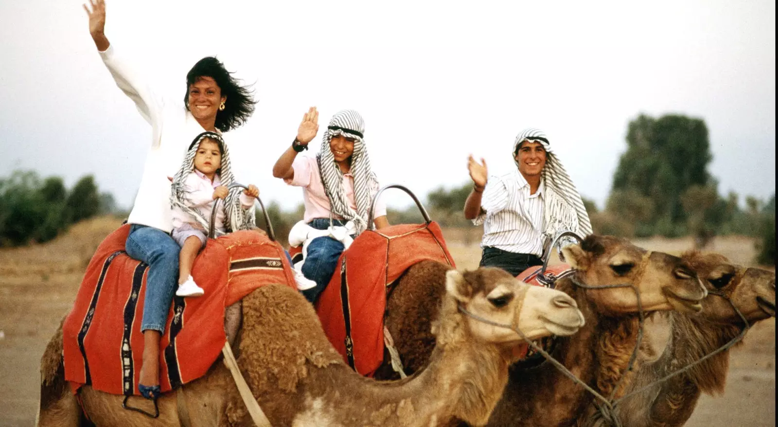 Carmen Ordóñez with her children Julian Contreras Ordóñez Cayetano Rivera Ordóñez and Francisco Rivera Ordóñez riding a ...