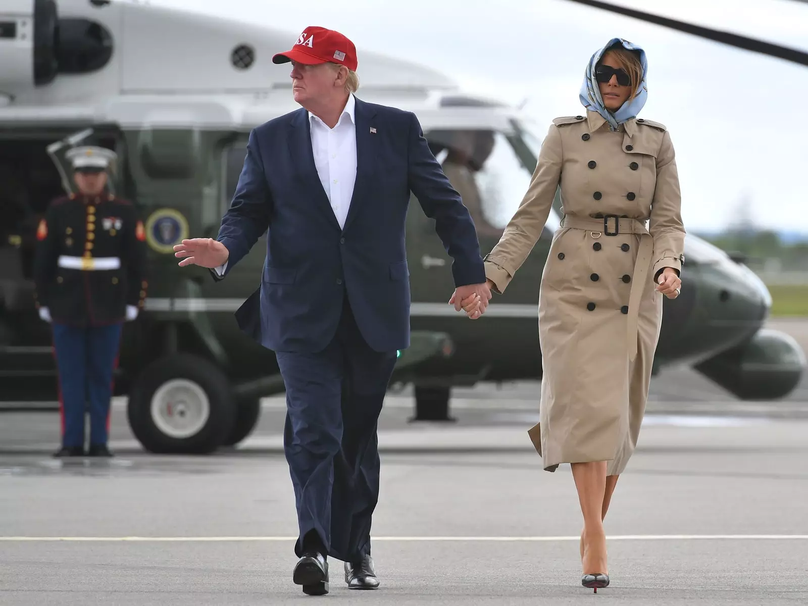 Bepergian dengan helikopter kepresidenan seperti pada Juni 2019 menemani suaminya Donald Trump dalam perjalanan...