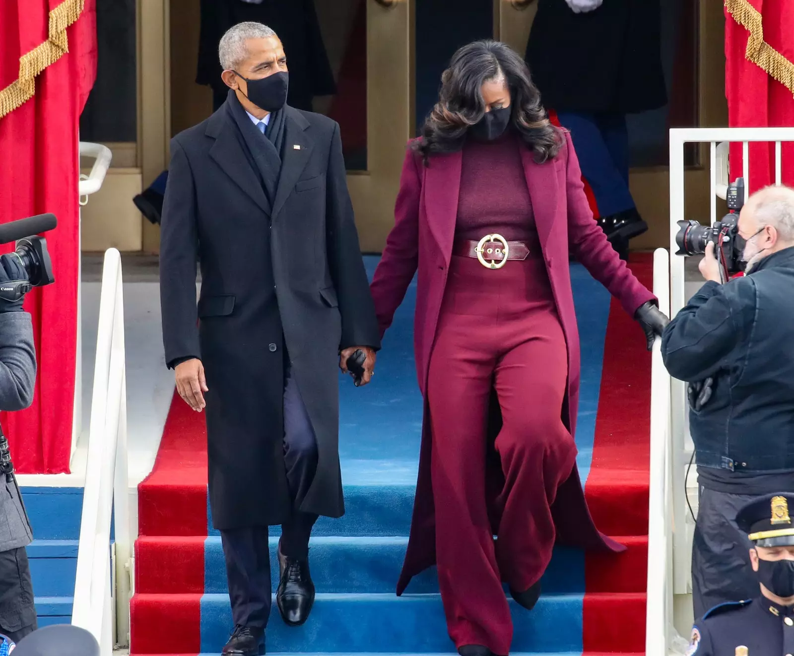 Barack at Michelle Obama.