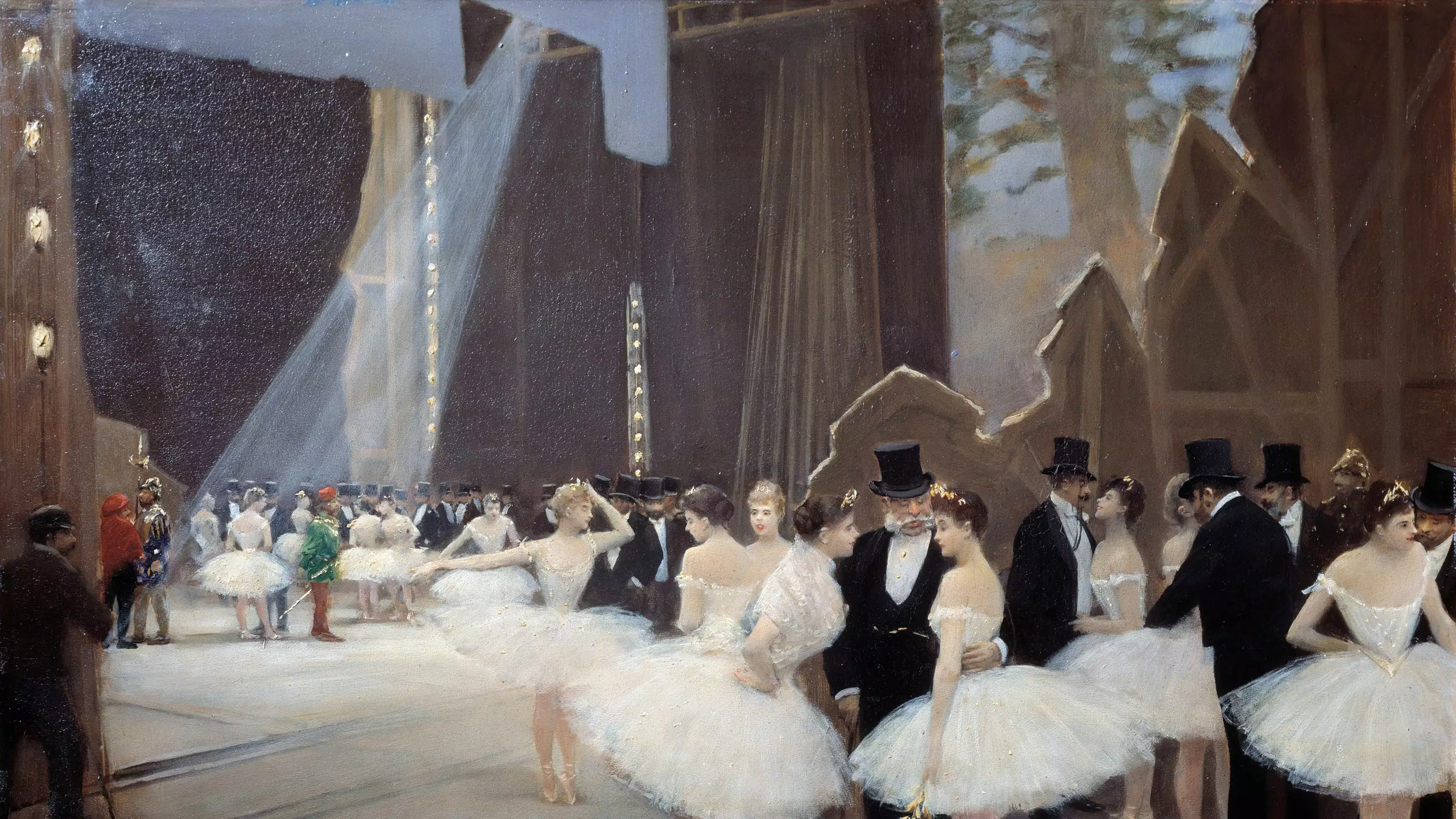 Na skrzydłach opery, Jean Beraud 1889