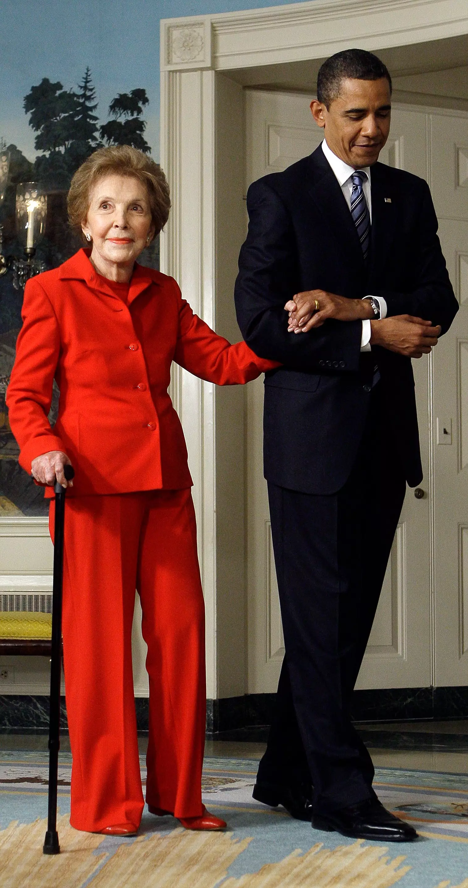 Déi fréier Éischt Dame mam Barack Obama am Joer 2009.