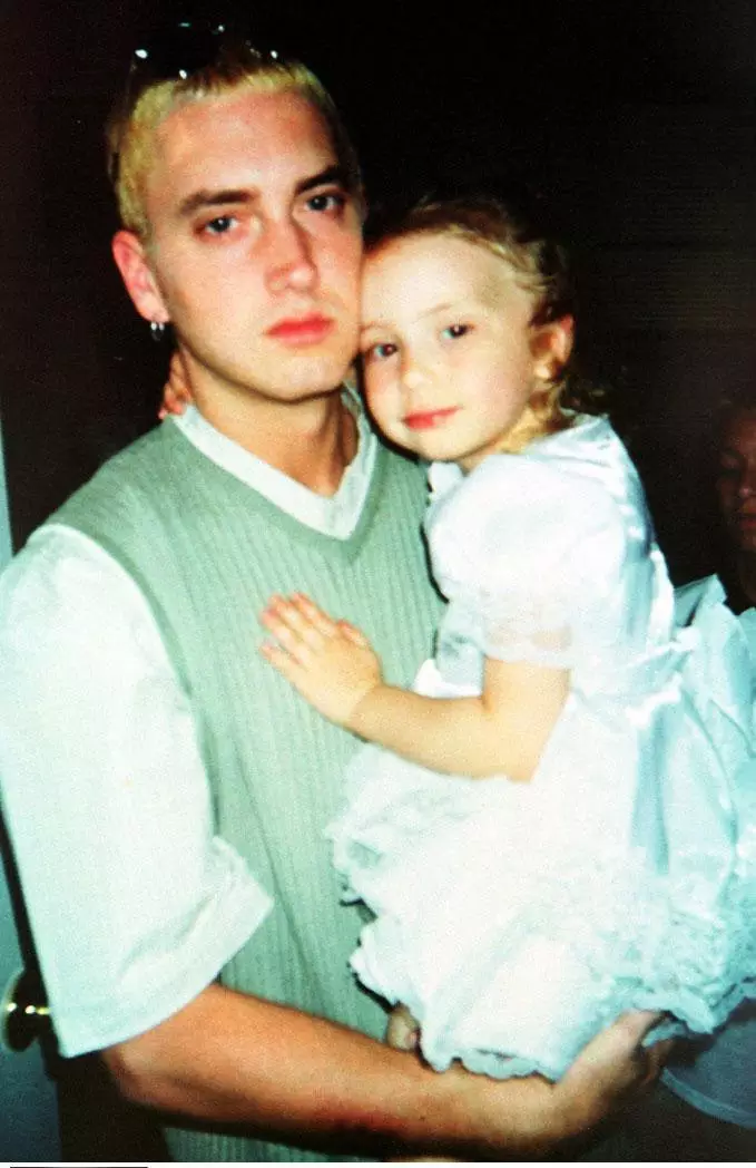 Eminem se svou dcerou Hailie Jade, když byla ještě dítě.