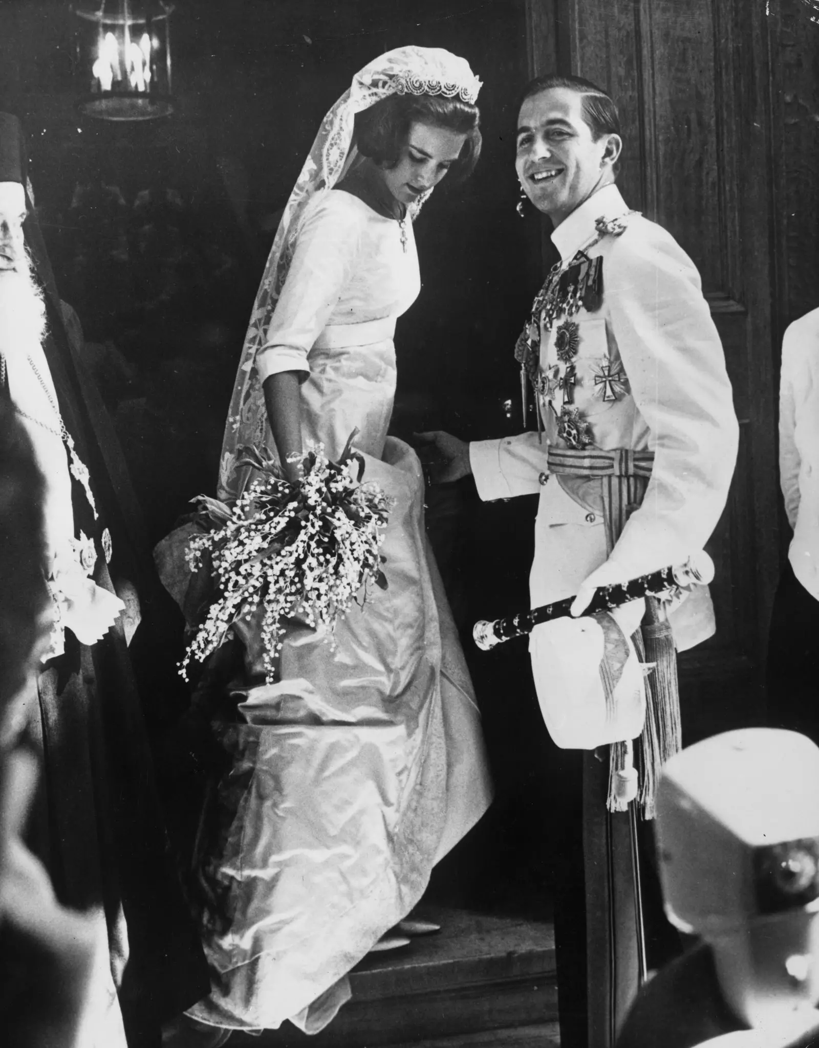 Danijos princesė Anne-Marie ir Graikijos Konstantinas II savo vestuvių dieną 1964 m.