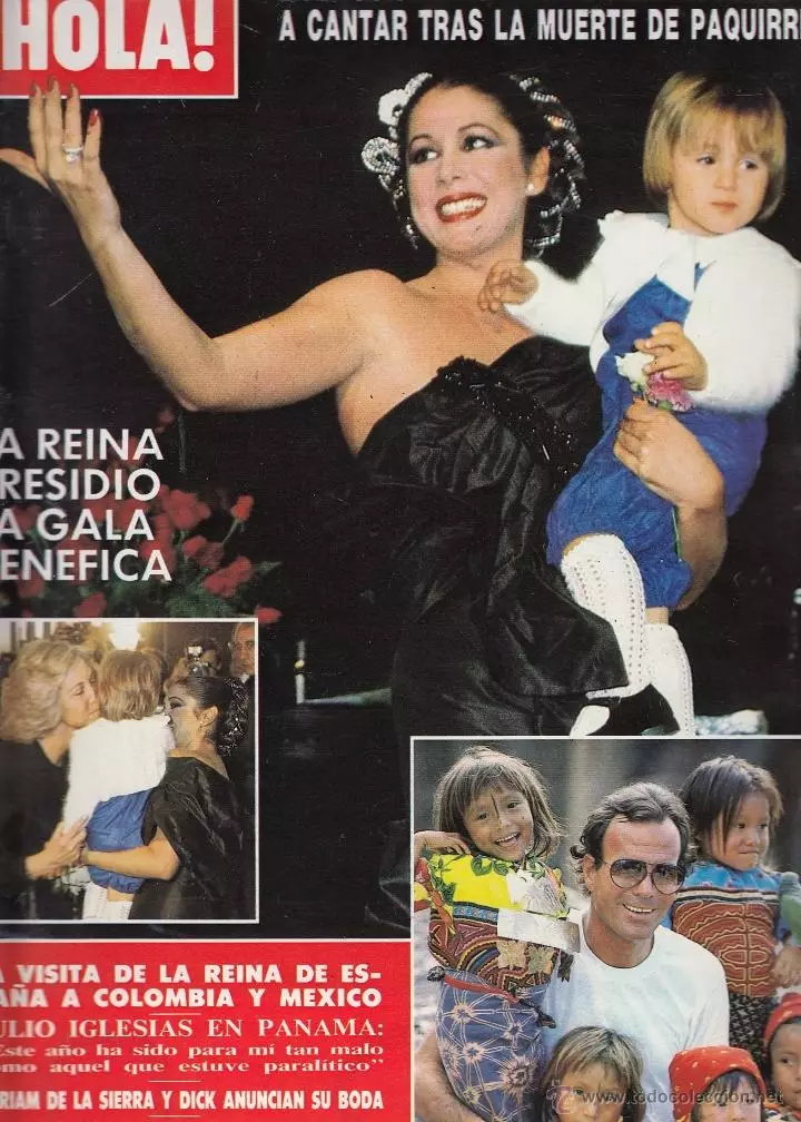 Sampul ¡HOLA di mana Anda dapat melihat bagaimana Ratu Sofia mencium Kiko Rivera yang masih sangat muda. HALO