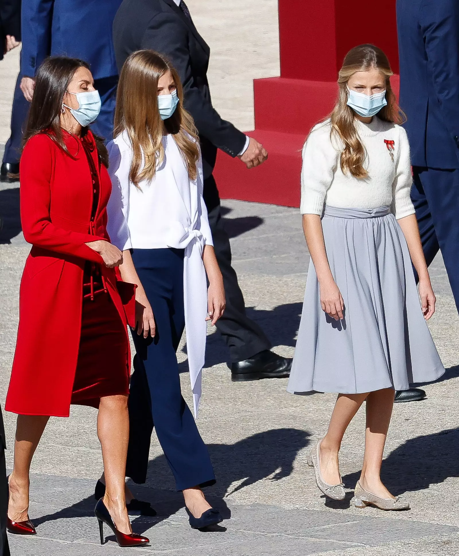 Letizia saam met prinses Leonor en Infanta Sofía.