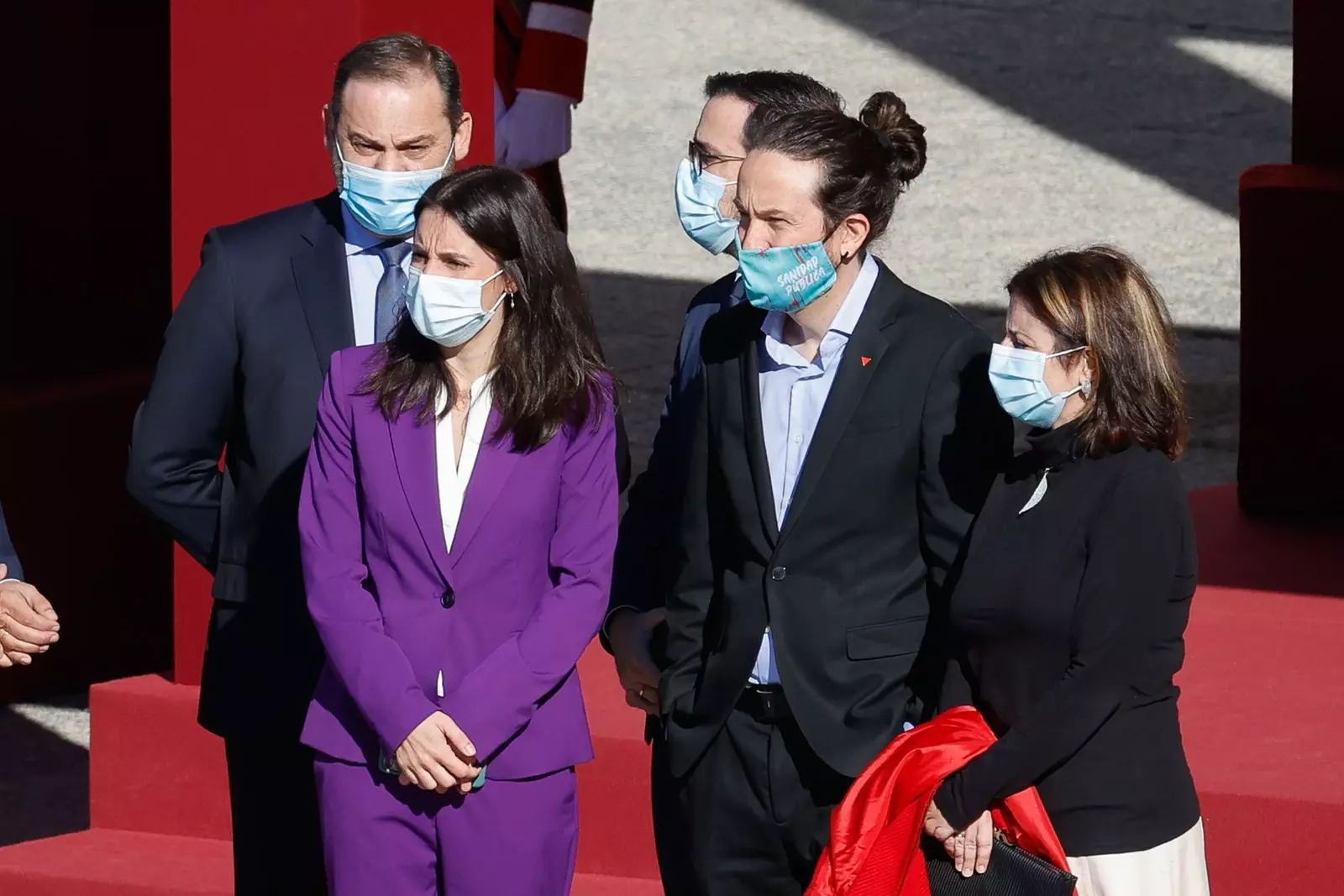 Pablo Iglesias Irene Montero Alberto Garzón Jose Luis Ábalos en Adriana Lastra.