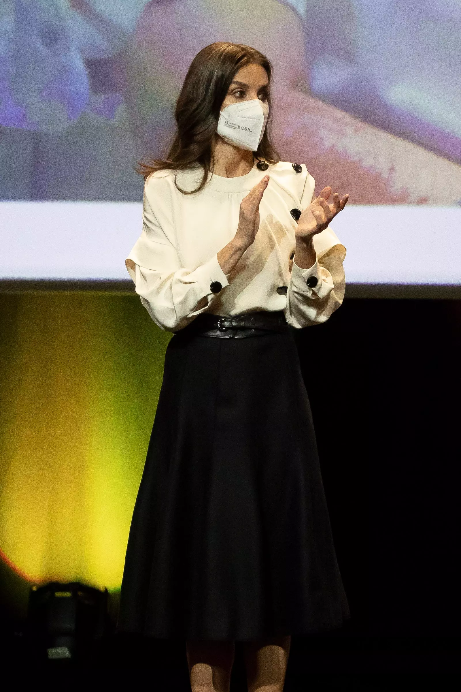 La reina Letizia amb camisa blanca