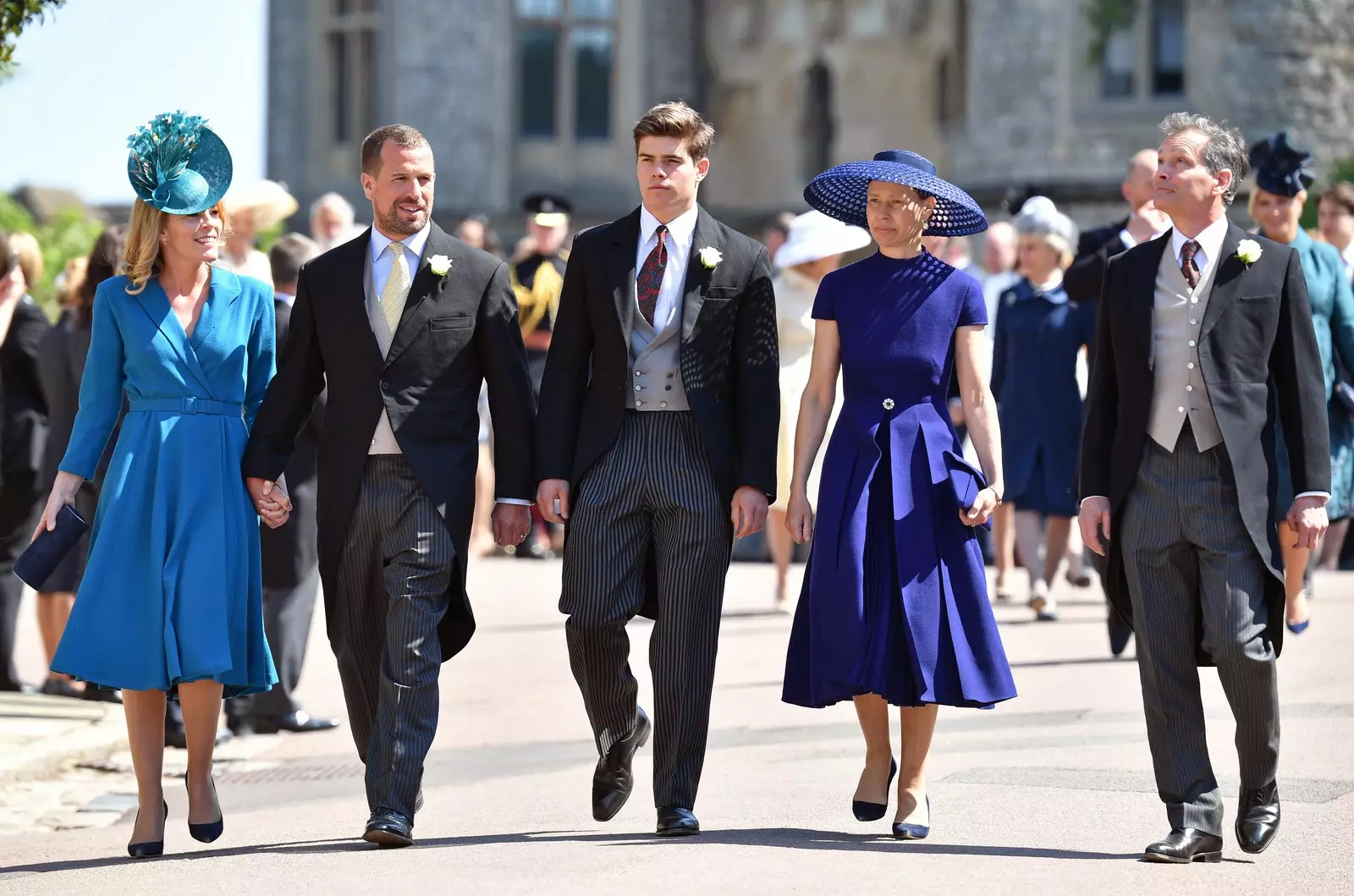 Arthur Chatto i 2018 med sine forældre Lady Sarah og Daniel Chatto og Peter og Autumn Phillips.