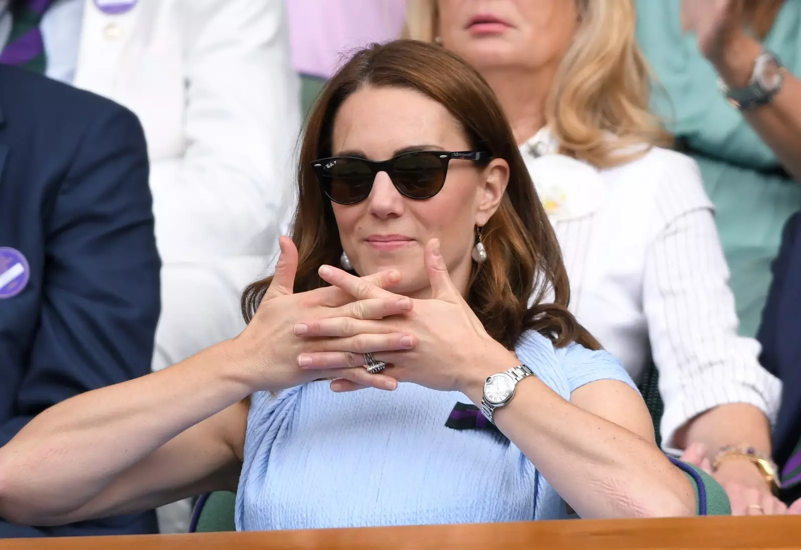 Mewn lluniau Kate Middleton a'i hystumiau digymell yn rownd derfynol gyffrous Wimbledon