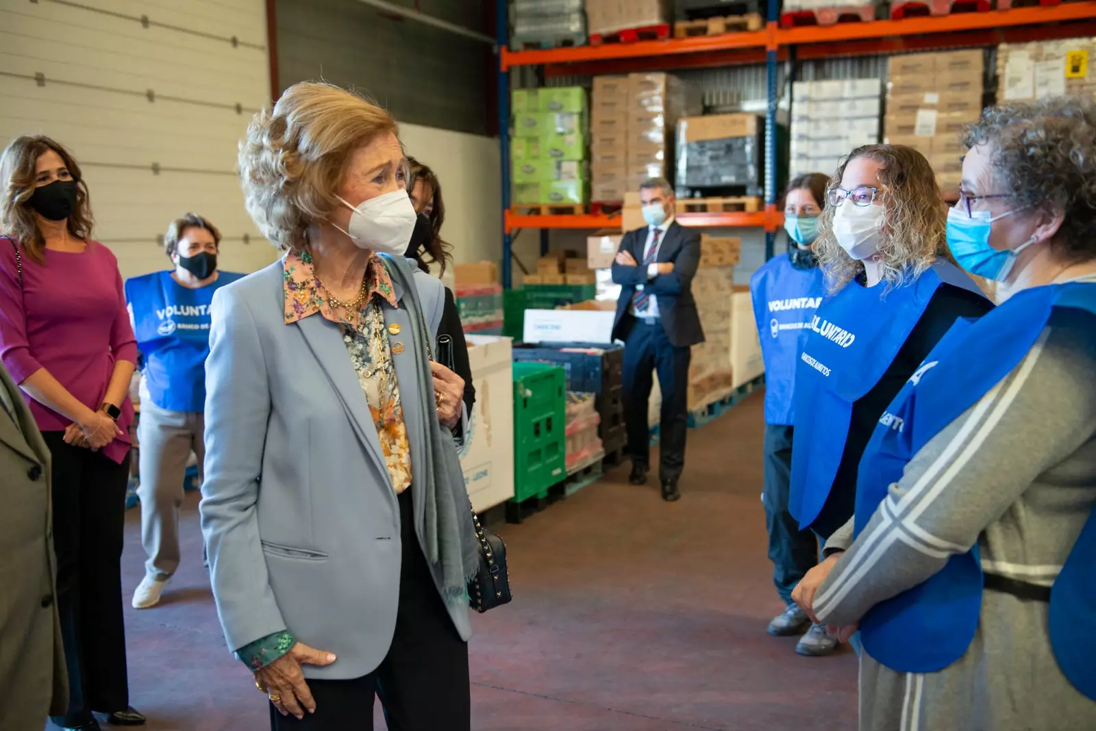 Drottning Sofia besöker Ciudad Real Food Bank.