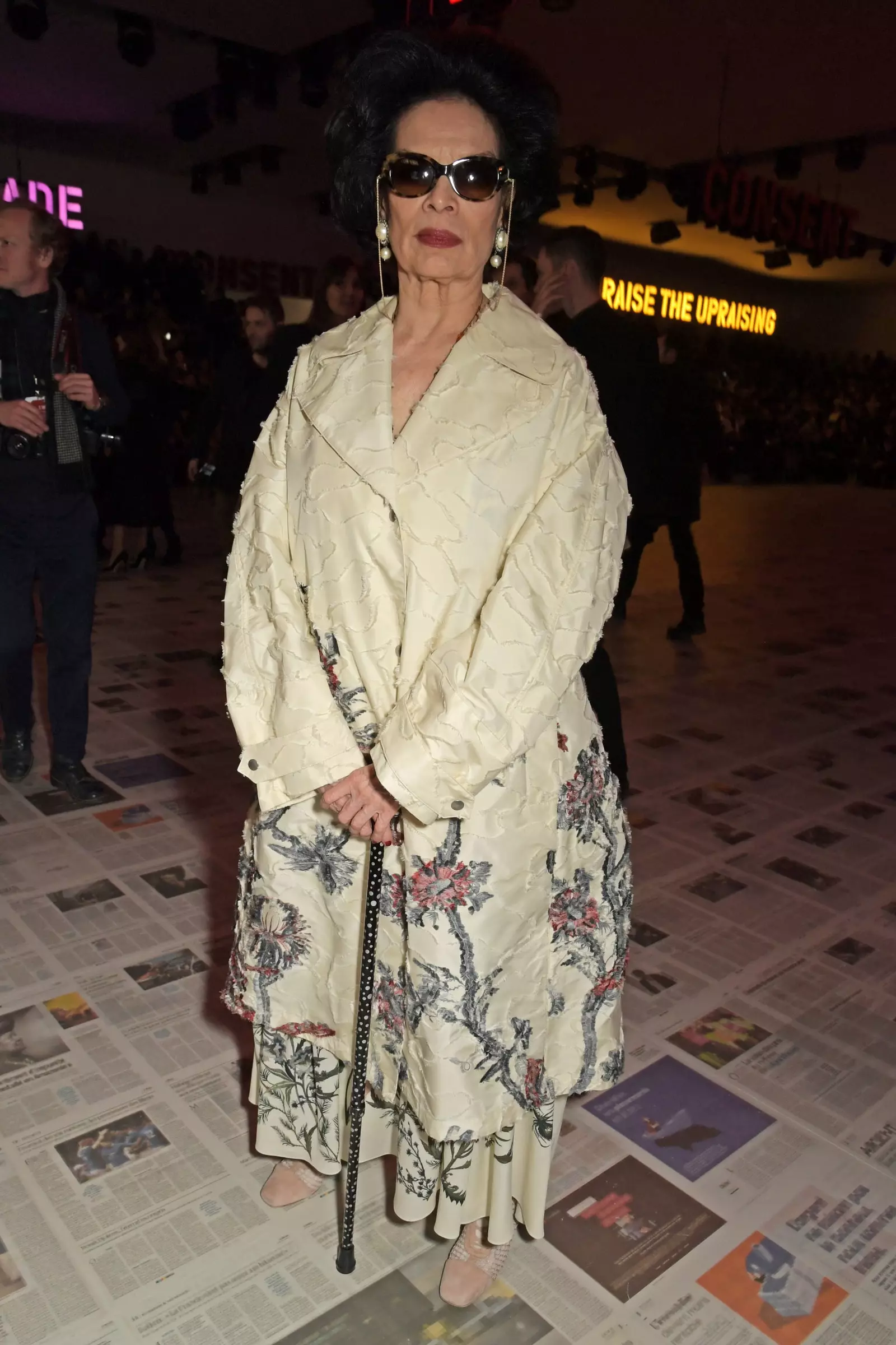 Bianca Jagger na reviji Christian Dior